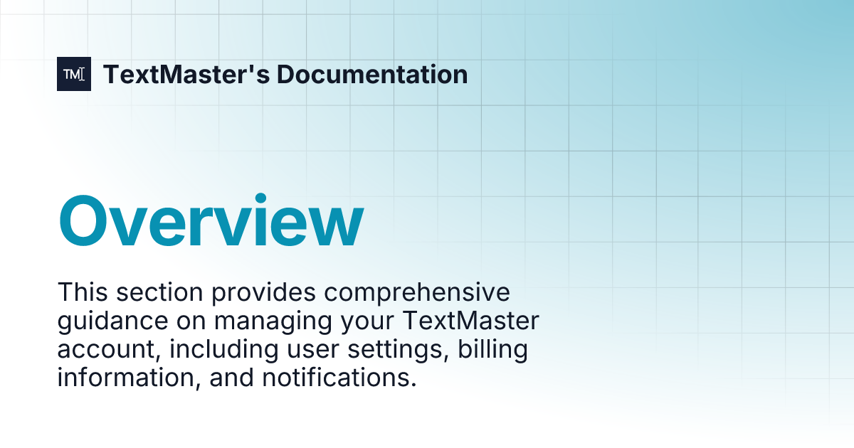 Overview | TextMaster's Documentation
